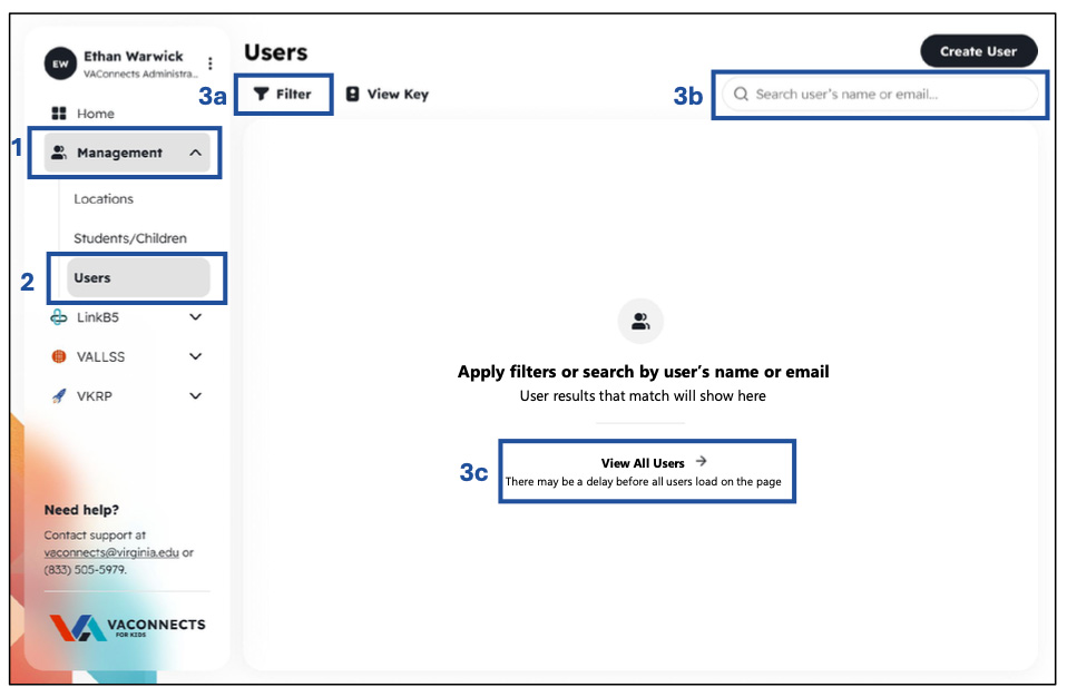 Manage Users VAConnects Guide – VAConnects Resources